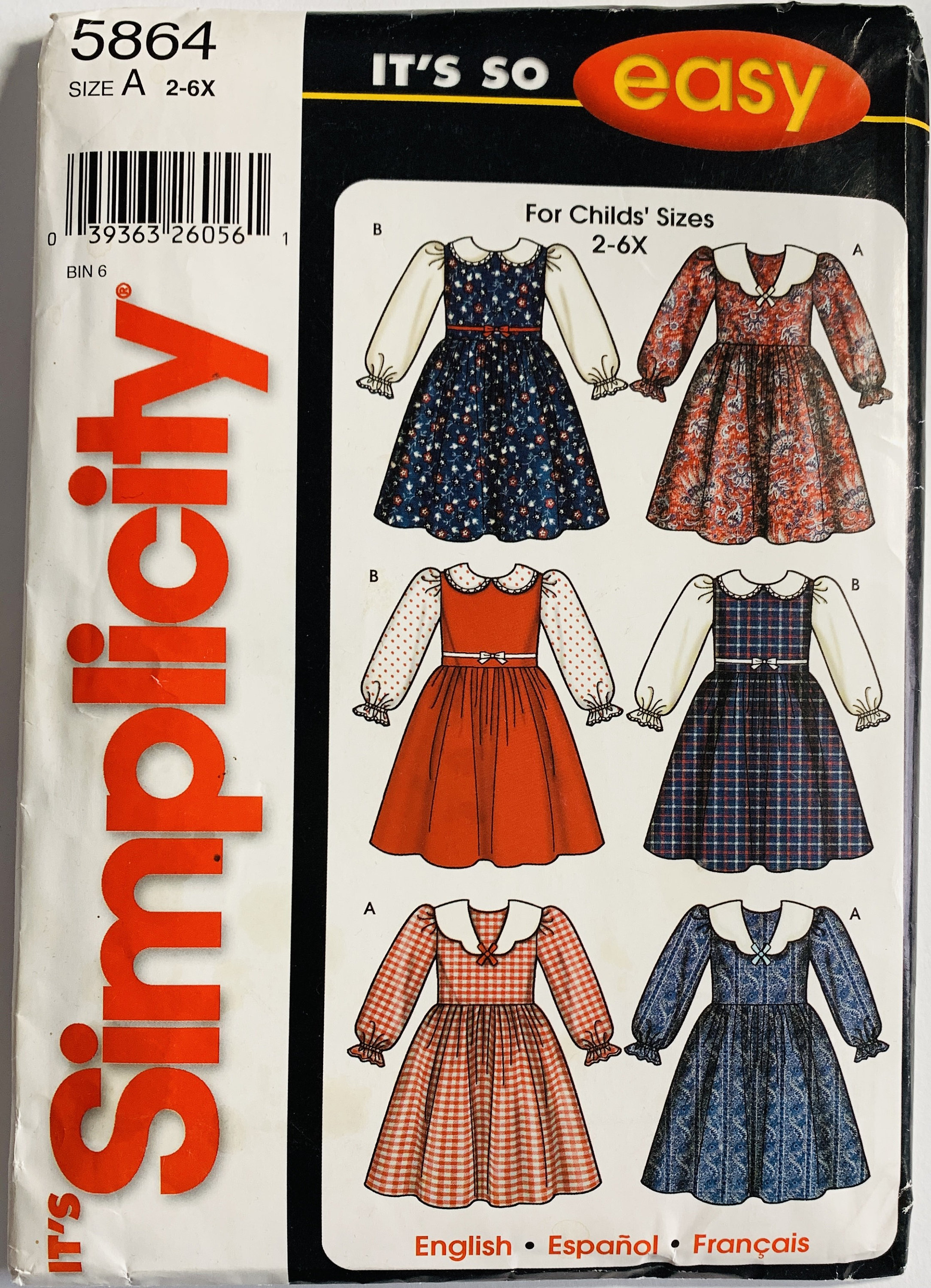 Sewing & Needlecraft Little Girls Sleeveless Dress Pattern 2 Lengths ...