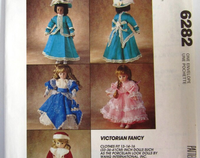 Victorian Doll Clothes Pattern Sizes 13-14 Inch and 16 Inch Nightgown ...