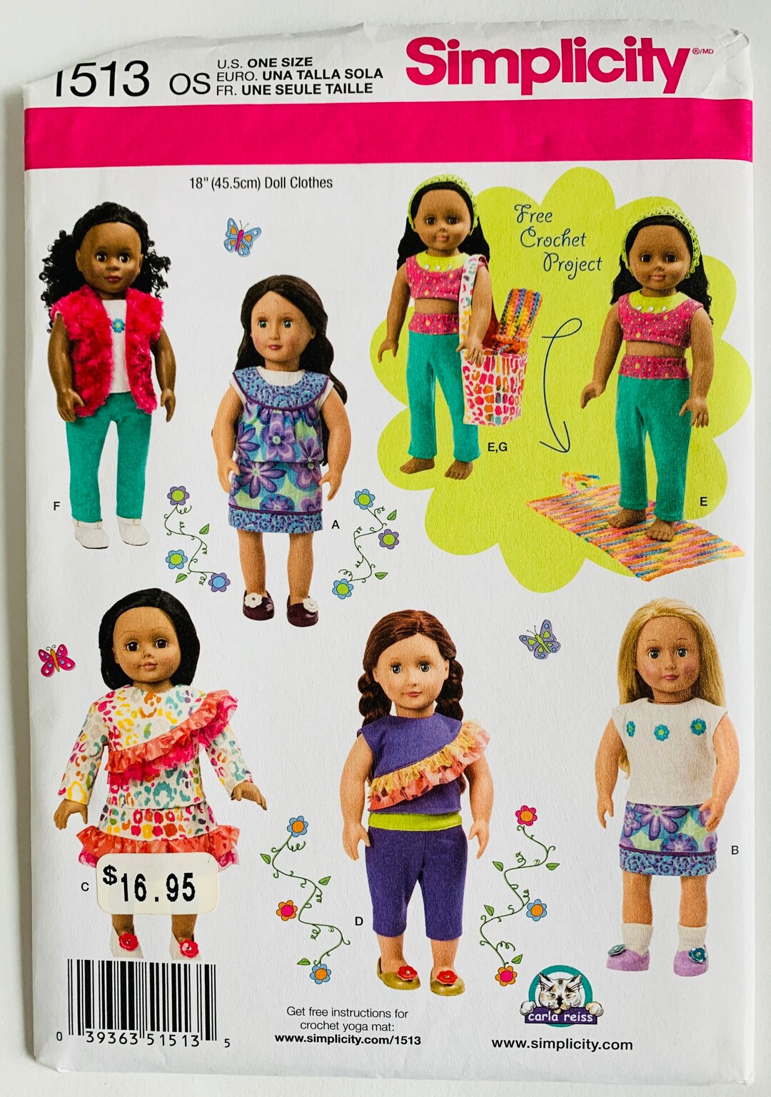 18 Inch Doll Clothes Pattern Shirts Skirts Pants Tops Shirts Bag Vest ...