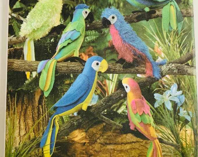 Stuffed Parrots Pattern 6 Styles Simplicity 3691 UNCUT - Etsy