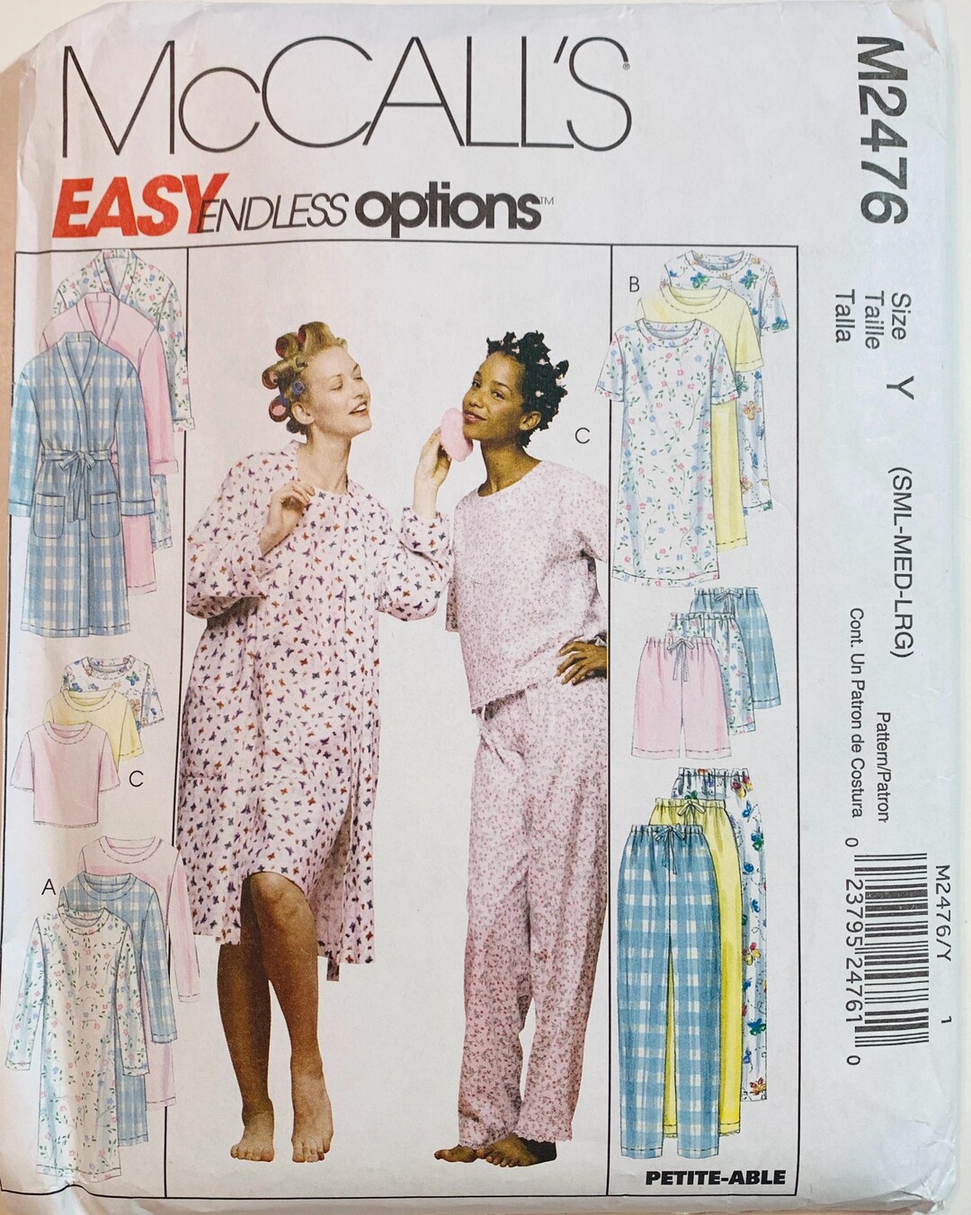 Easy Misses Robe, Nightgown or Pajama Top and Pull-on Pajama Pants or Pajama Shorts Pattern ...