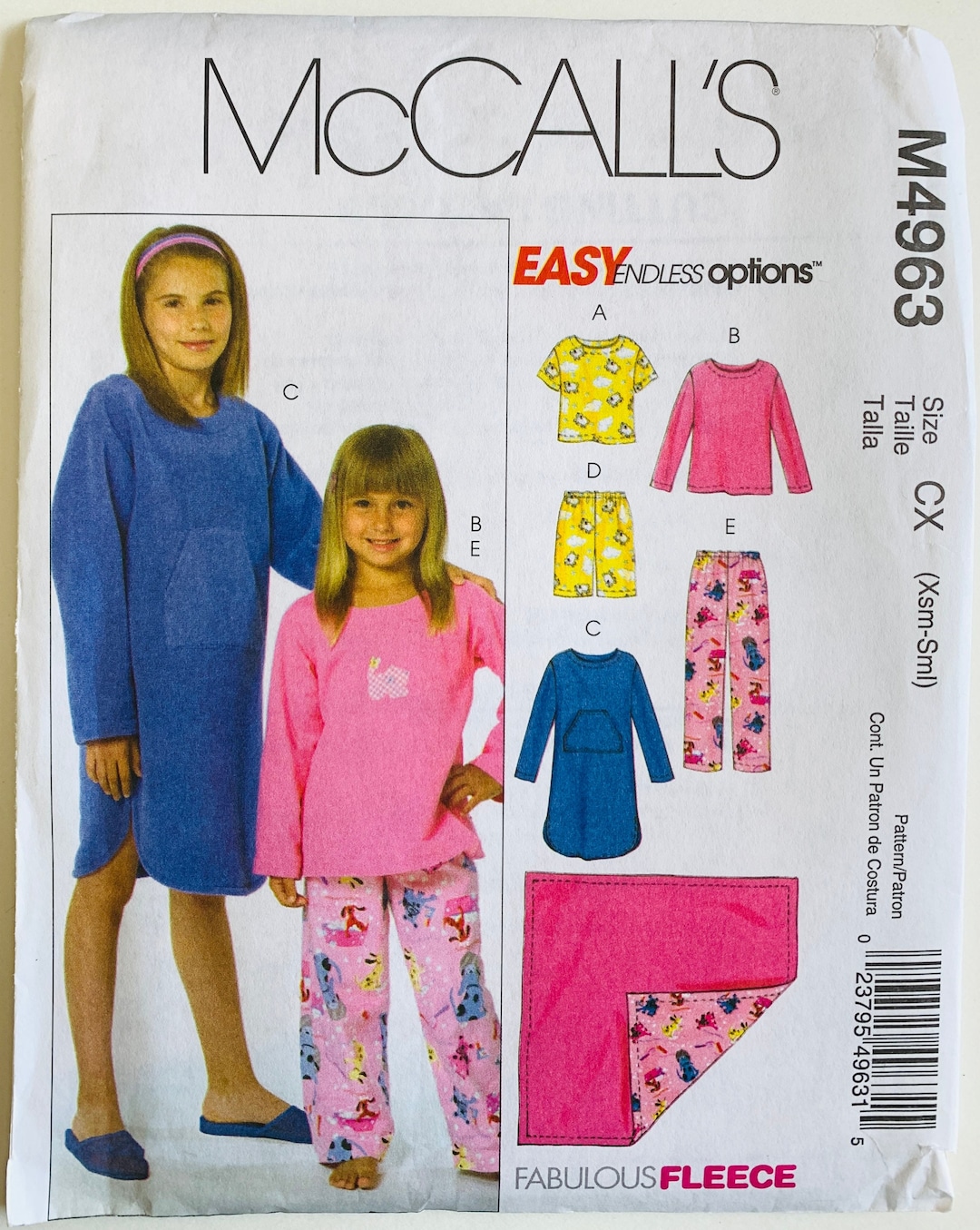 Easy Little Girls Pajama Pattern Pajama Top, Nightgown, Pajama Shorts ...