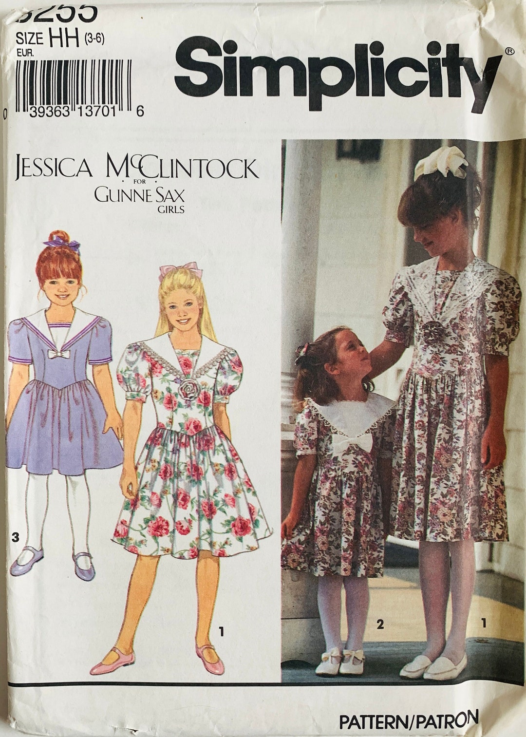 Childs Dress Pattern 3 Styles Gunne Sax Jessica Mcclintock Knee Length ...