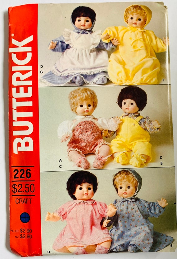 80s Doll Clothes Pattern for 16 Inch Dolls 6 Outfits Overalls | Etsy