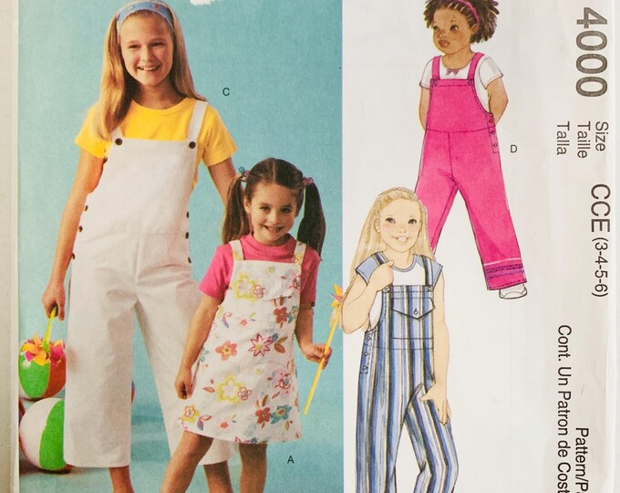 Little Girls Jumper and Jumpsuit Overalls 2 Lengths Pattern Sizes 3 4 5 ...