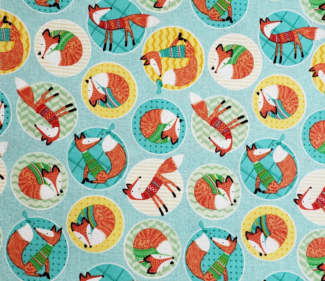 Fat Quarter Rusty and Friends by Mitzi Powers for Benartex Fox Cute ...