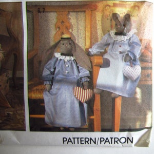 80s Decorative Stuffed Bunny and Cat Dolls Pattern With Clothes ...