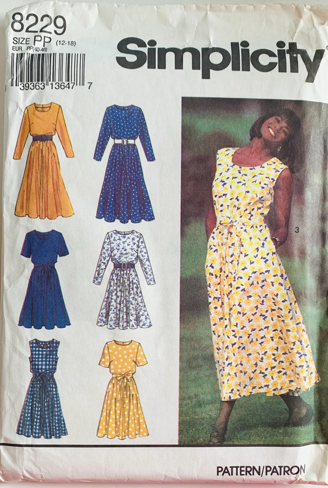 Misses 90s Dress Pattern 3 Sleeves 2 Lengths Neckline Variations and ...