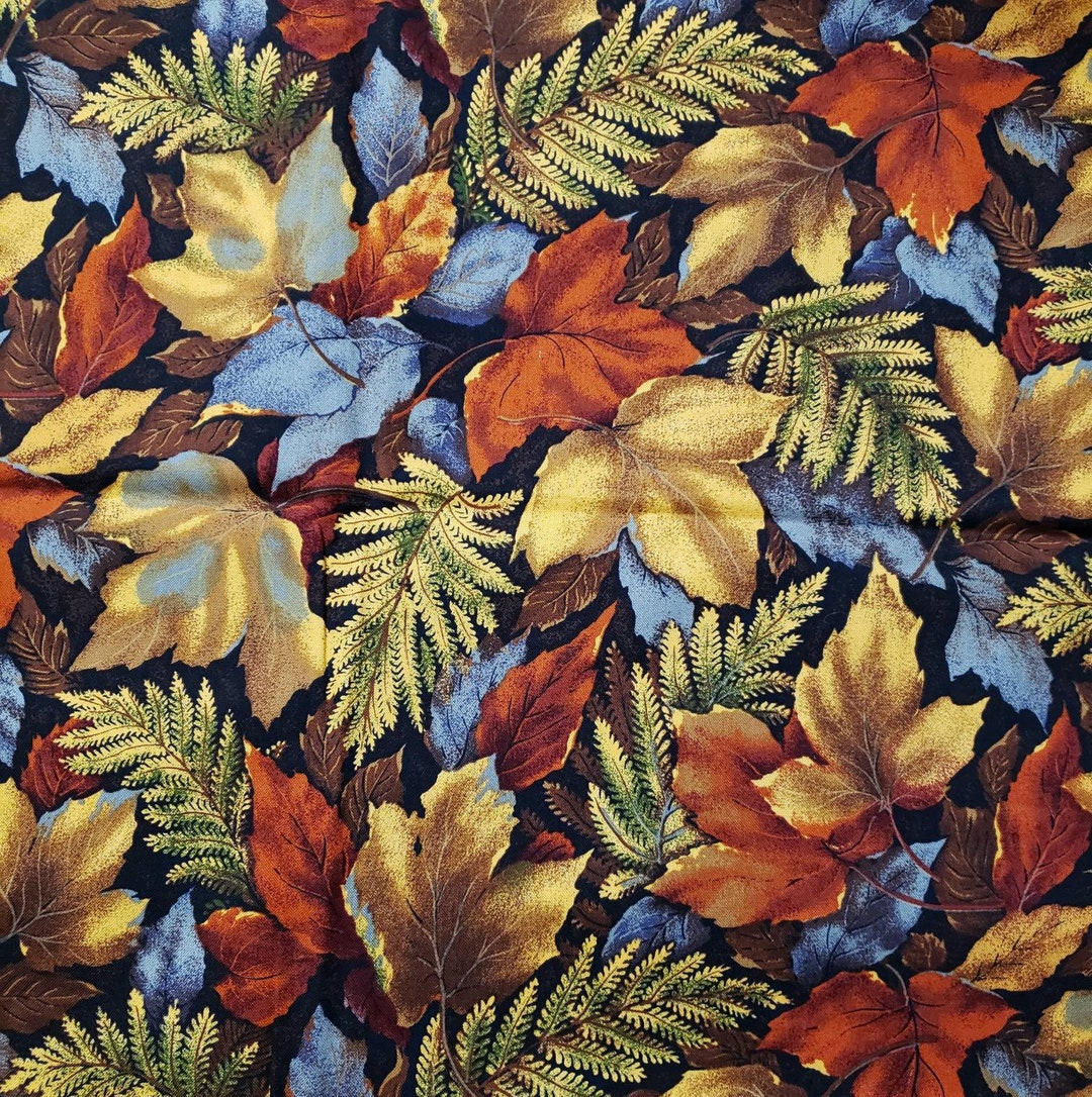 Robert Kaufman Autumn Leaves Ferns Fat Quarter Larger Scale Print ...