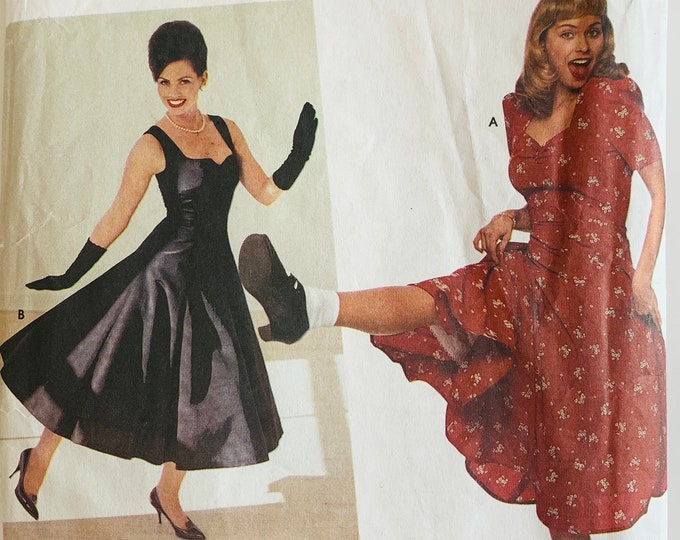 Misses Retro Swing Dress Pattern 2 Styles Sizes 4 6 8 Simplicity ...