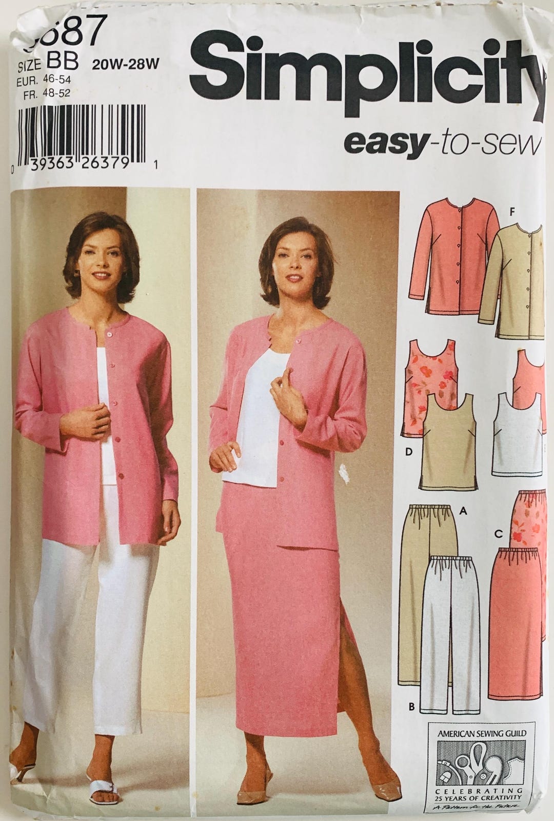 Easy to Sew Womens Full Figure Pattern Pants 2 Lengths, Skirt, Tunic or ...