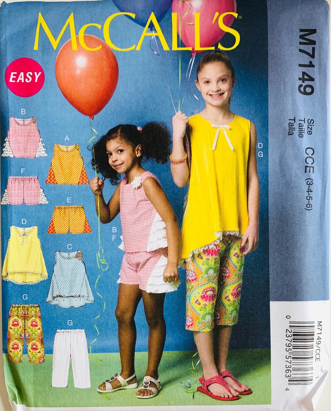 Easy Sew Little Girls Summer Tops, Tunics, Shorts and Capri Pants ...