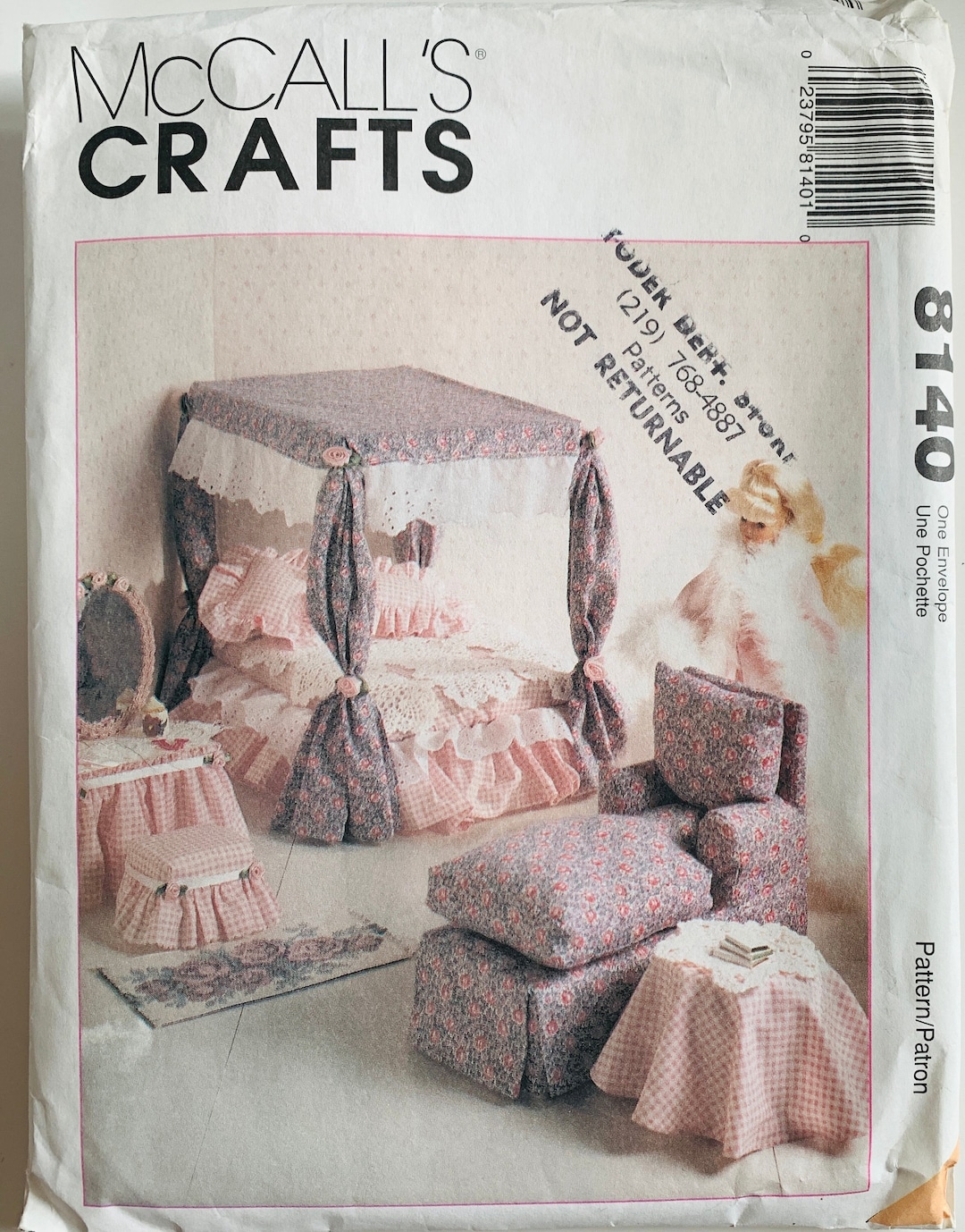 Fashion Doll Furniture Pattern Chairs, Bed, Tables, Vanity, Sofa ...