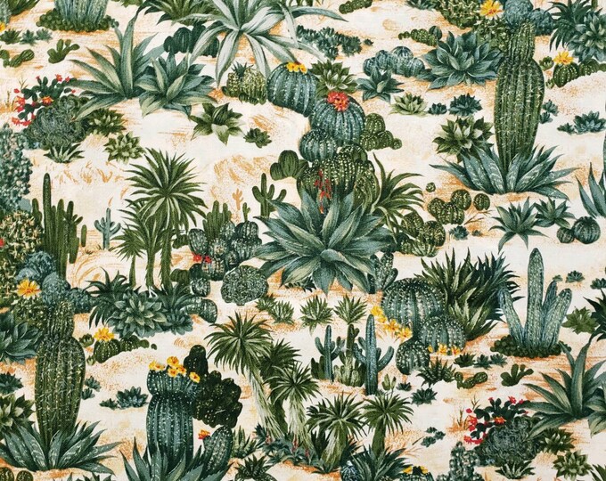 1 Yard Sedona by Timeless Treasures Fabrics Desert Cacti Cactus Novelty ...