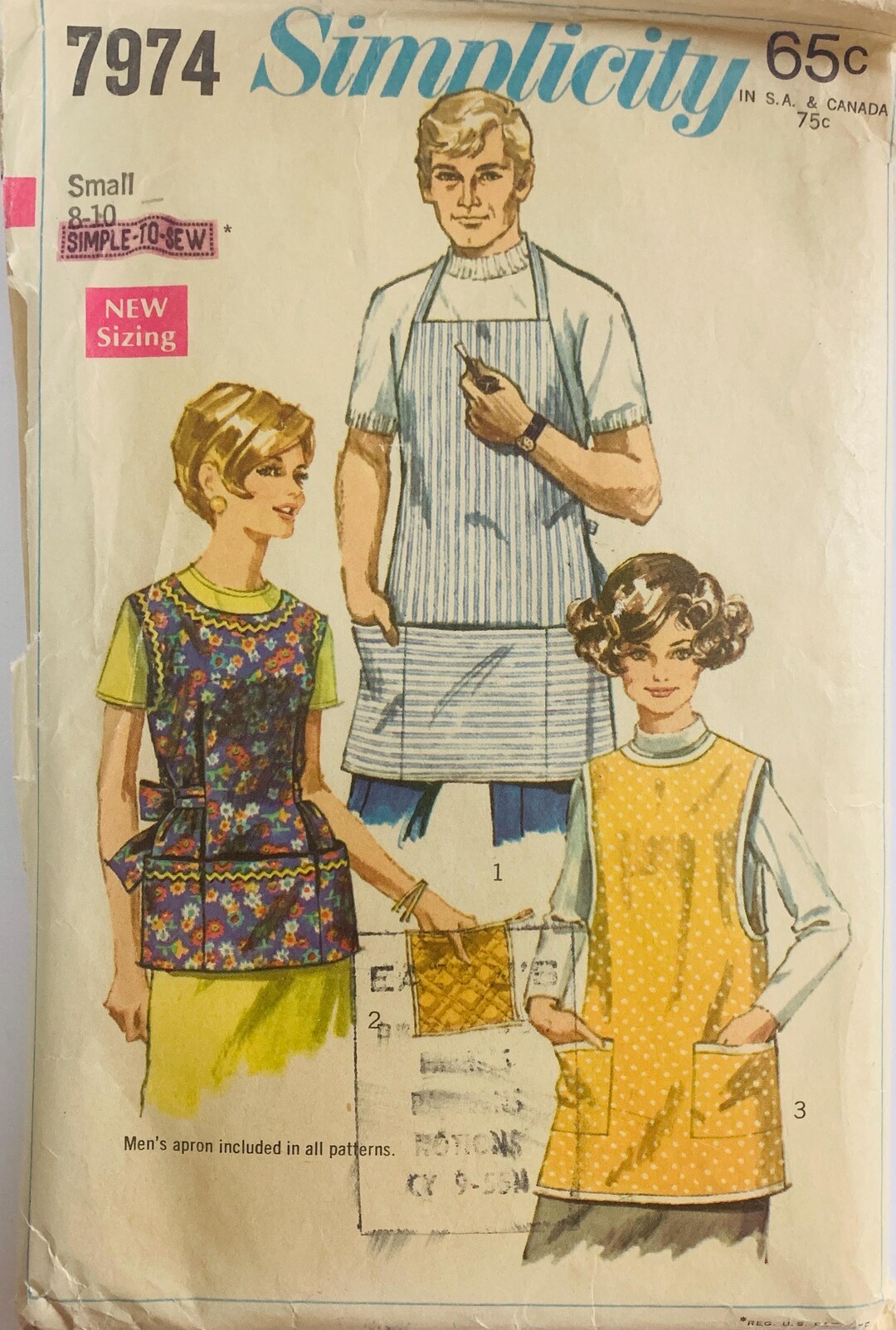 Vintage 60s Easy Misses Apron and Potholder Size Small 8-10 Simplicity ...