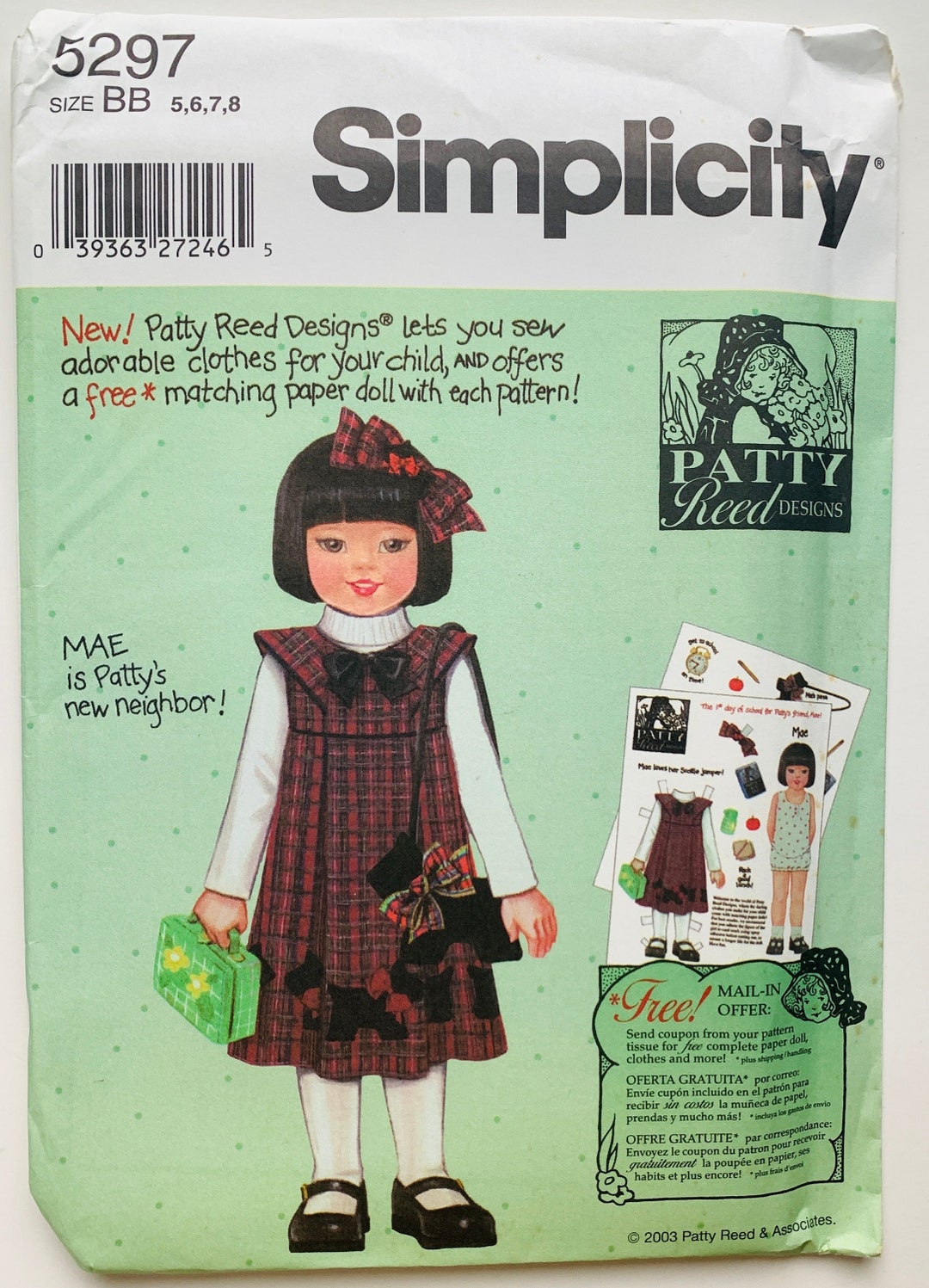 Childs Jumper, Bag and Hairbow Pattern Sizes 5 6 7 8 Patty Reed Designs ...