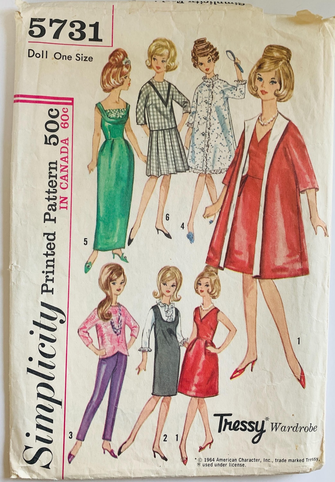 60s Tressy Fashion Doll Wardrobe Sewing Pattern Teen Model Annette ...