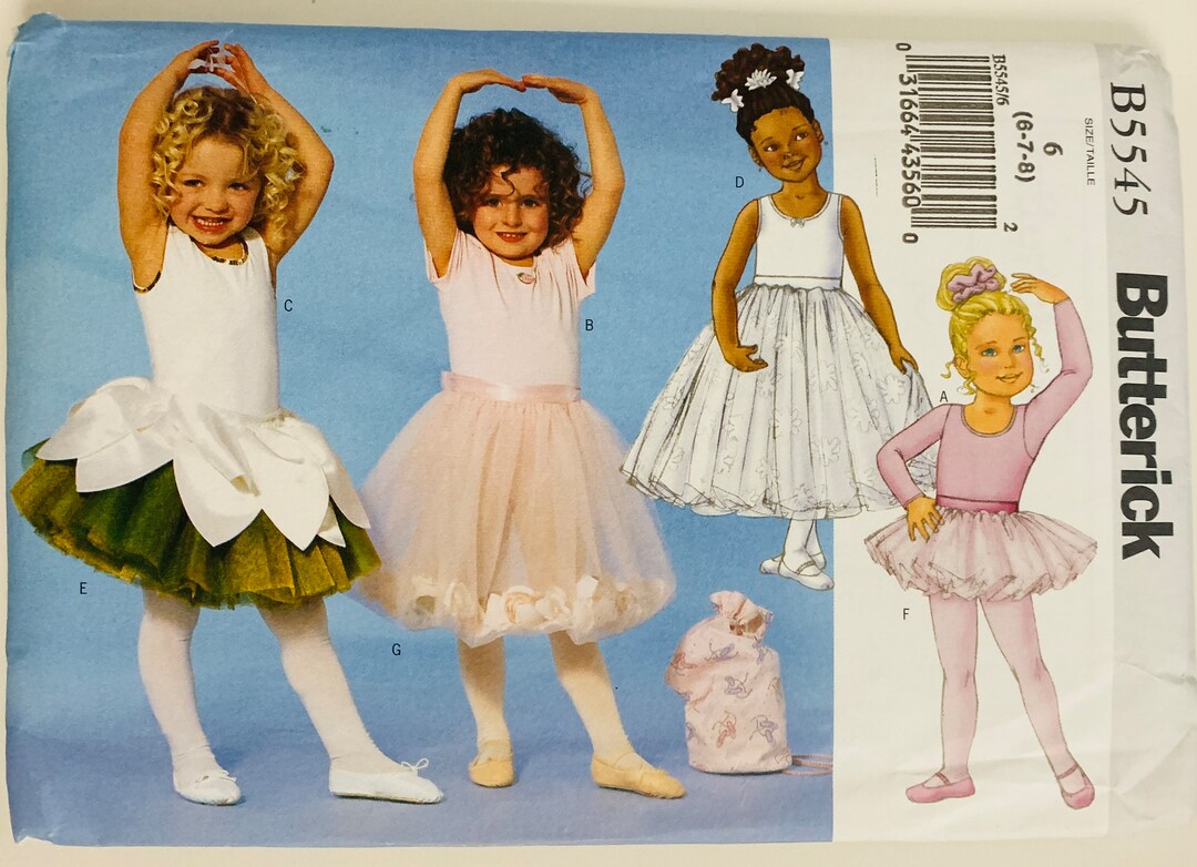Easy Girls Ballerina Costume Pattern Leotard, Skirt, Bag and Ponytail ...