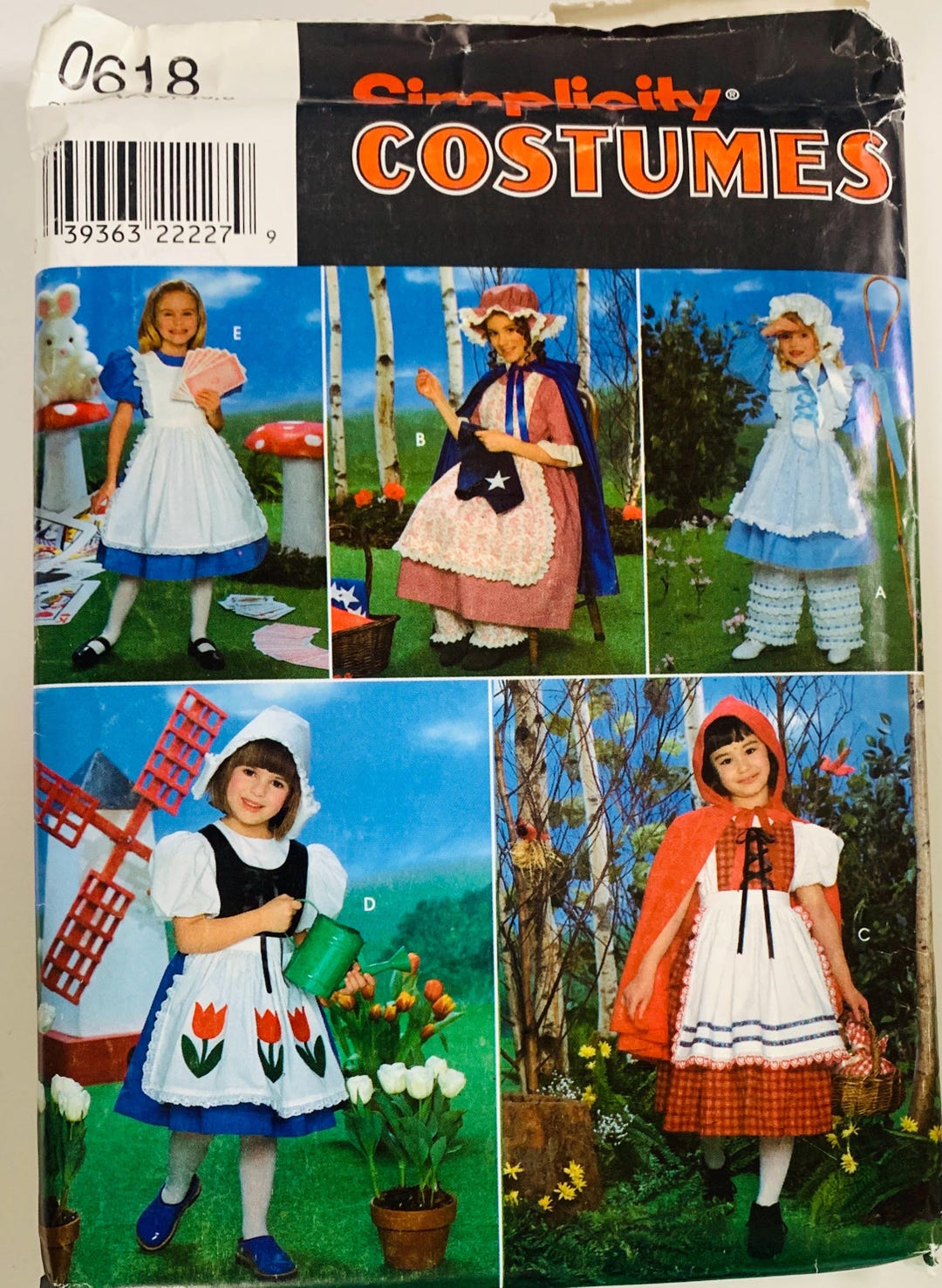 Little Girls Storybook Costume Pattern Alice in Wonderland Red Riding ...