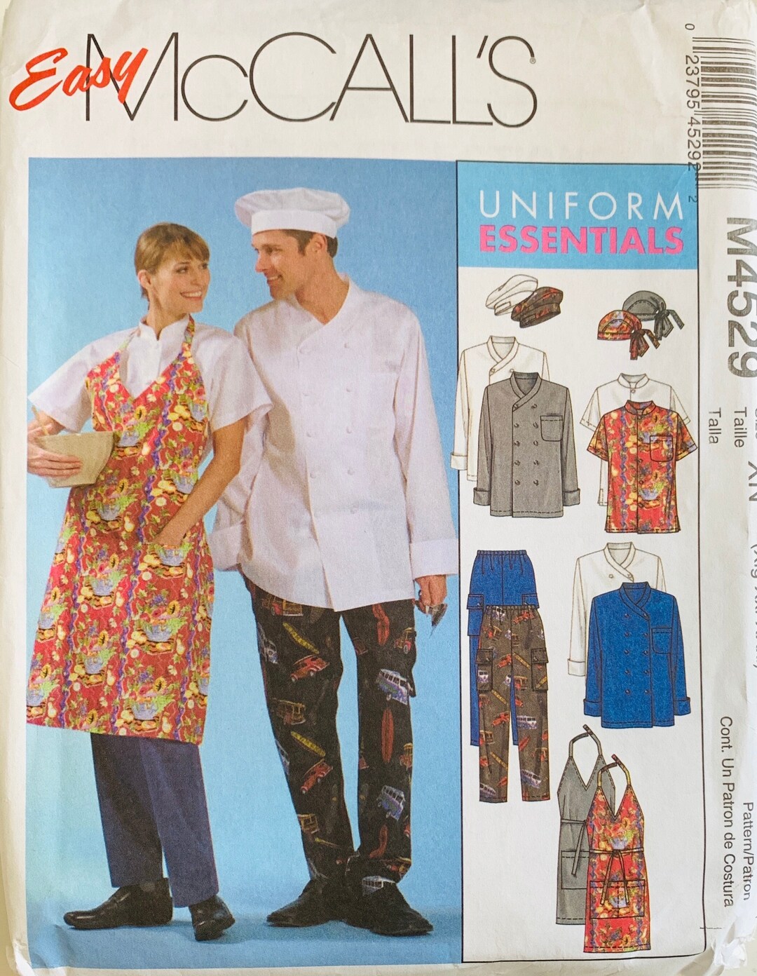 Easy Chef Baker Uniform Pattern Cook Food Misses Mens Unlined Jacket ...