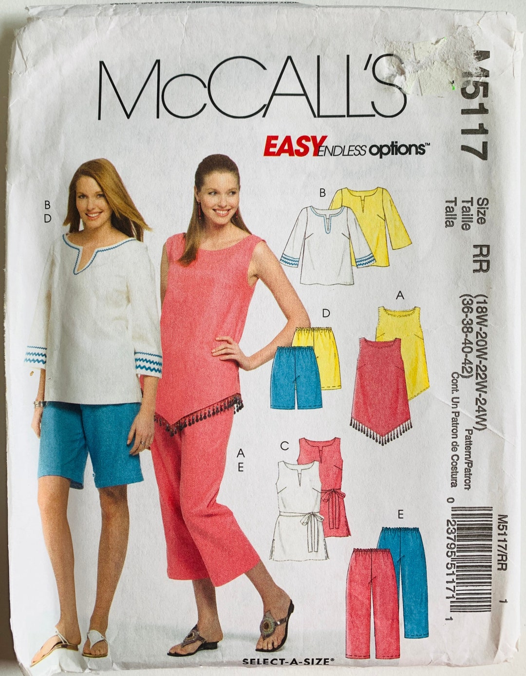 Easy Womens Summer Clothes Pattern Pullover Tops, Tie Belt, Shorts and ...