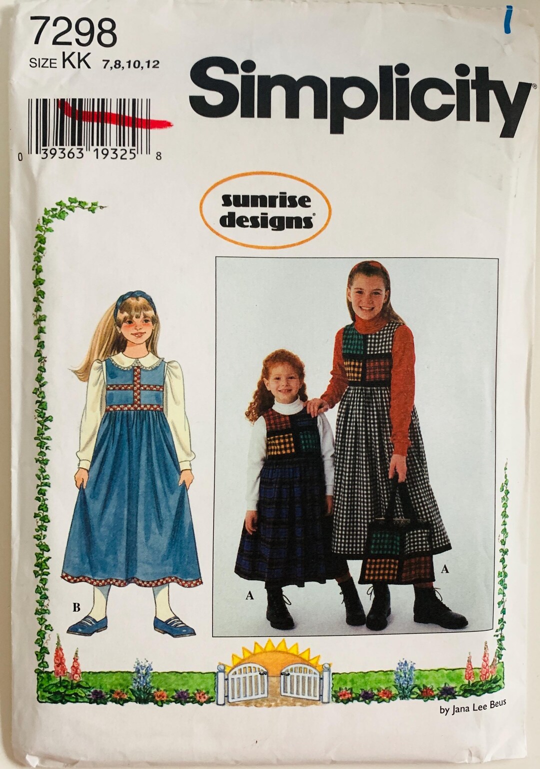 90s Girls Jumper Pattern 2 Styles and Lined Bag Sizes 7 8 10 12 Sunrise ...