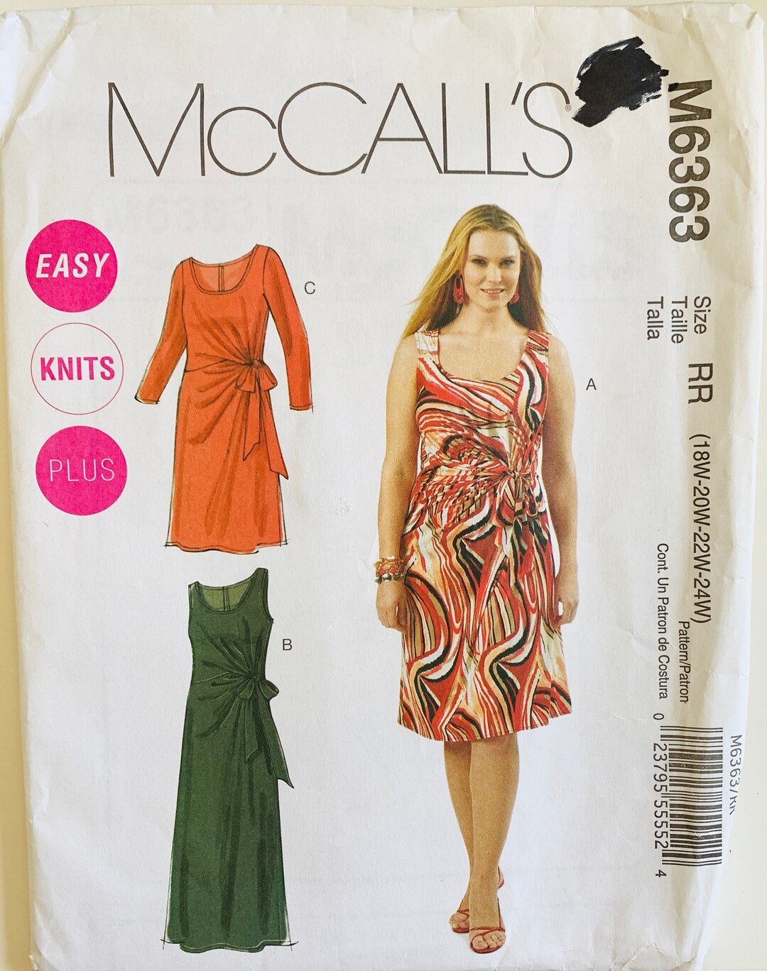 Easy Womens Fitted Dress Pattern 3 Styles 2 Lengths Two Way Stretch ...