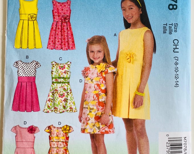 Girls Summer Dress Pattern 4 Styles 2 Sleeves, Lined Bodice, Back ...