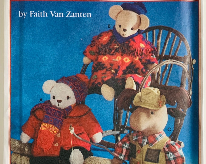20 Inch Bear and Moose Sewing Pattern With Clothing Faith Van Zanten ...