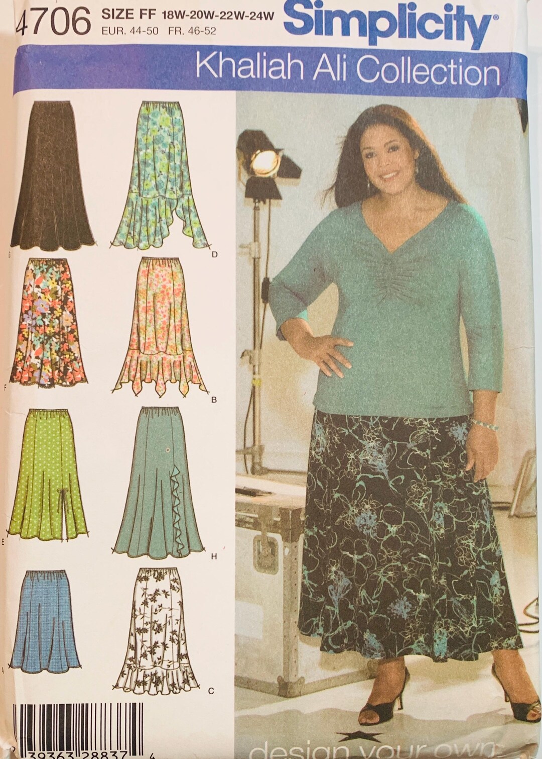 Womens Plus Size Skirt Pattern 8 Styles Length Variations Sizes 18W 20W ...