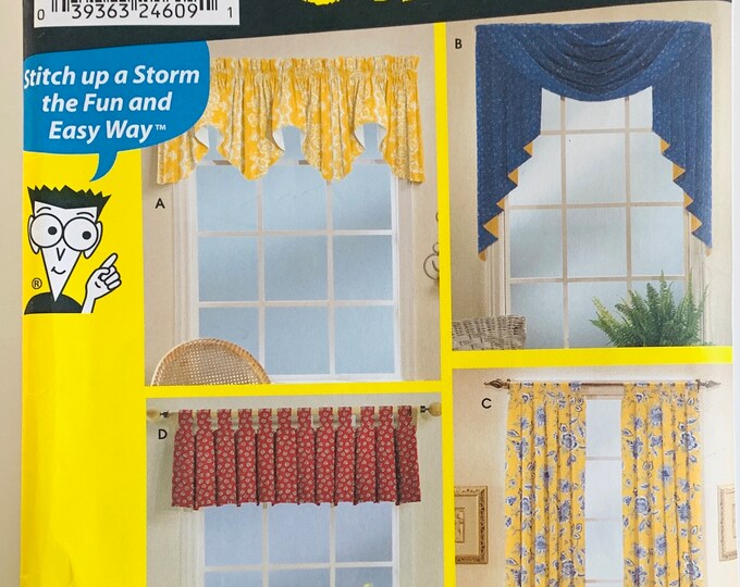 Easy Sew Window Treatments Topper, Swag, Jabot and Tab Curtains Drapes ...