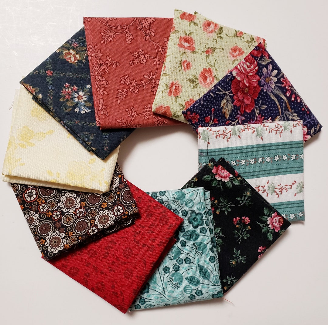 10 Floral Fabric Scraps 8x10 Pieces Cotton Calico Quilting Stash ...