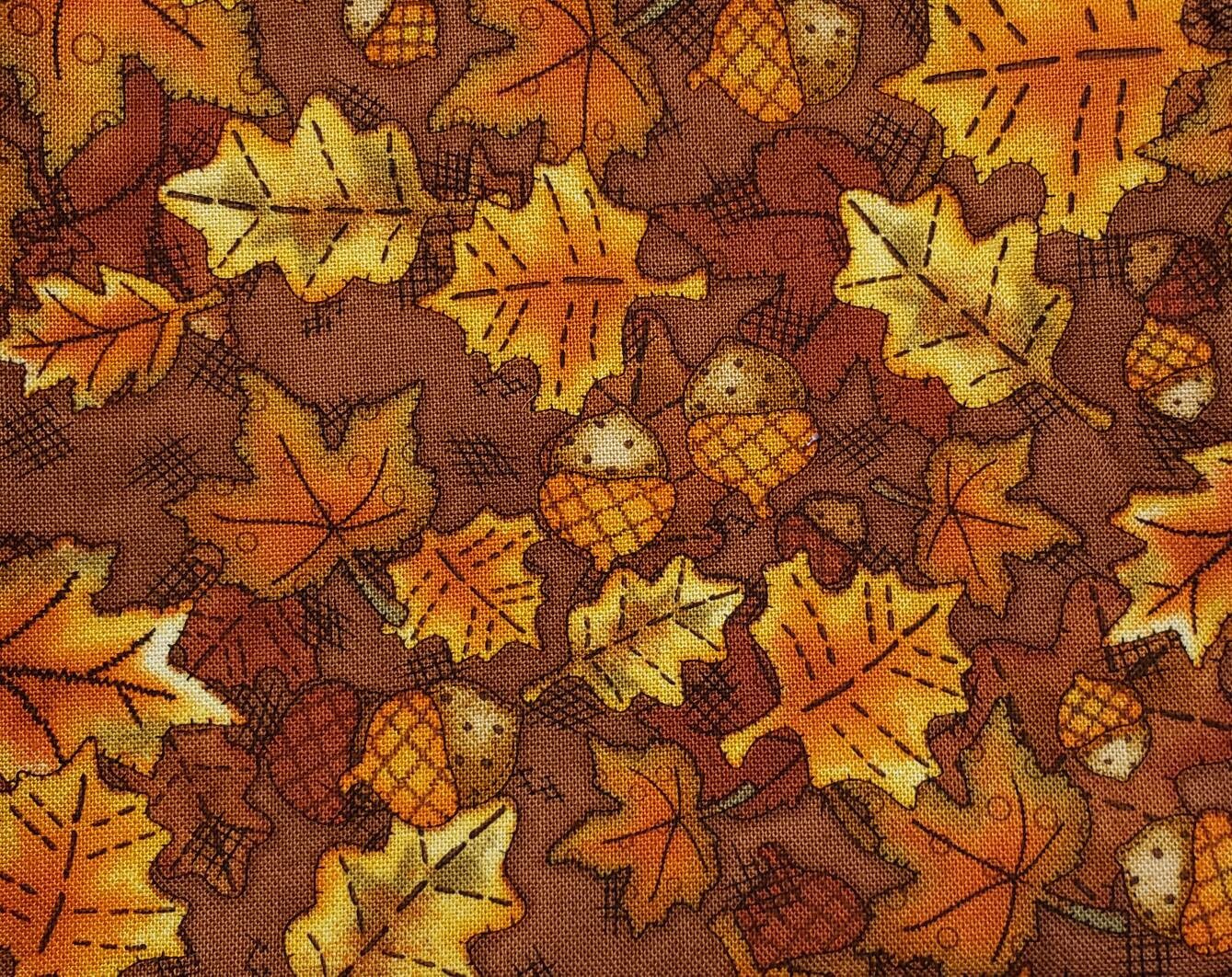 Materials Brown Fall Thanksgiving Fabric Acorns Leaves Jewelry Making & Beading etna.com.pe