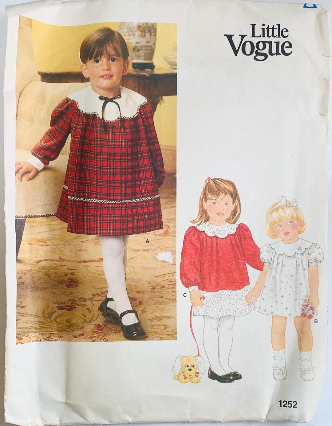 80s Toddler A-line Dress Pattern 3 Styles Size 1 Very Loose-fit, Shaped ...
