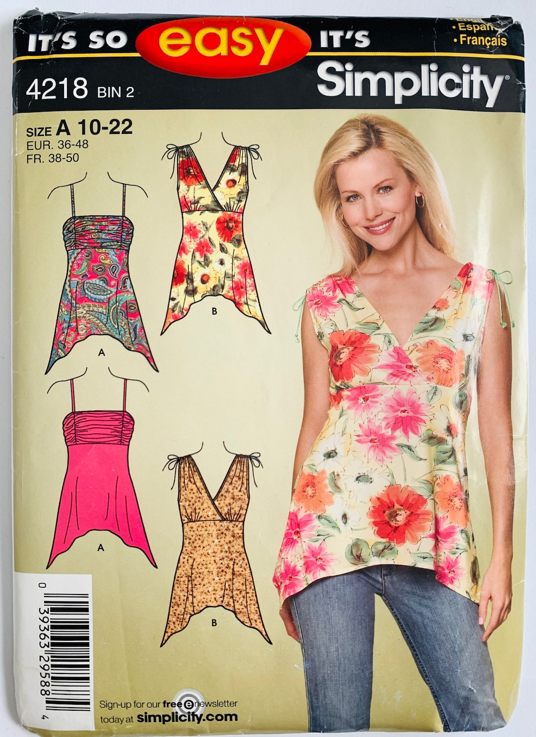 Easy Misses Summer Knit Top Pattern 2 Styles Spring Sizes 10 12 14 16 ...