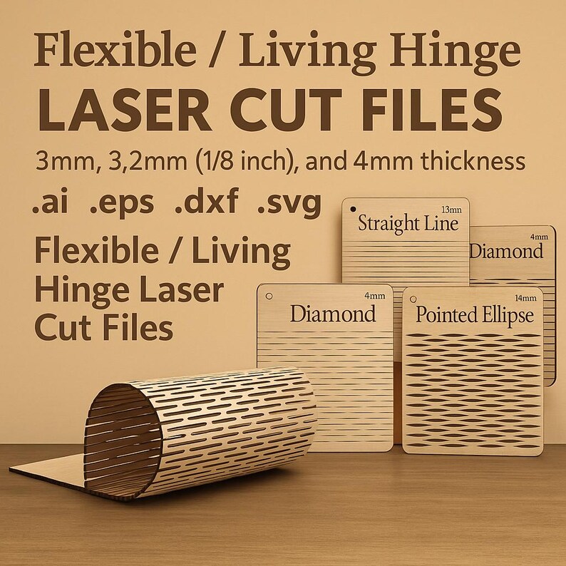 Flexible Living Hinge Laser Cut File | 3mm 3.2mm 4mm | Svg Dxf Ai Eps ...