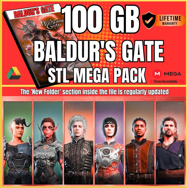 Forge Your Realm: 100GB+ of Baldur's Gate STL Files – Heroes, Monsters ...