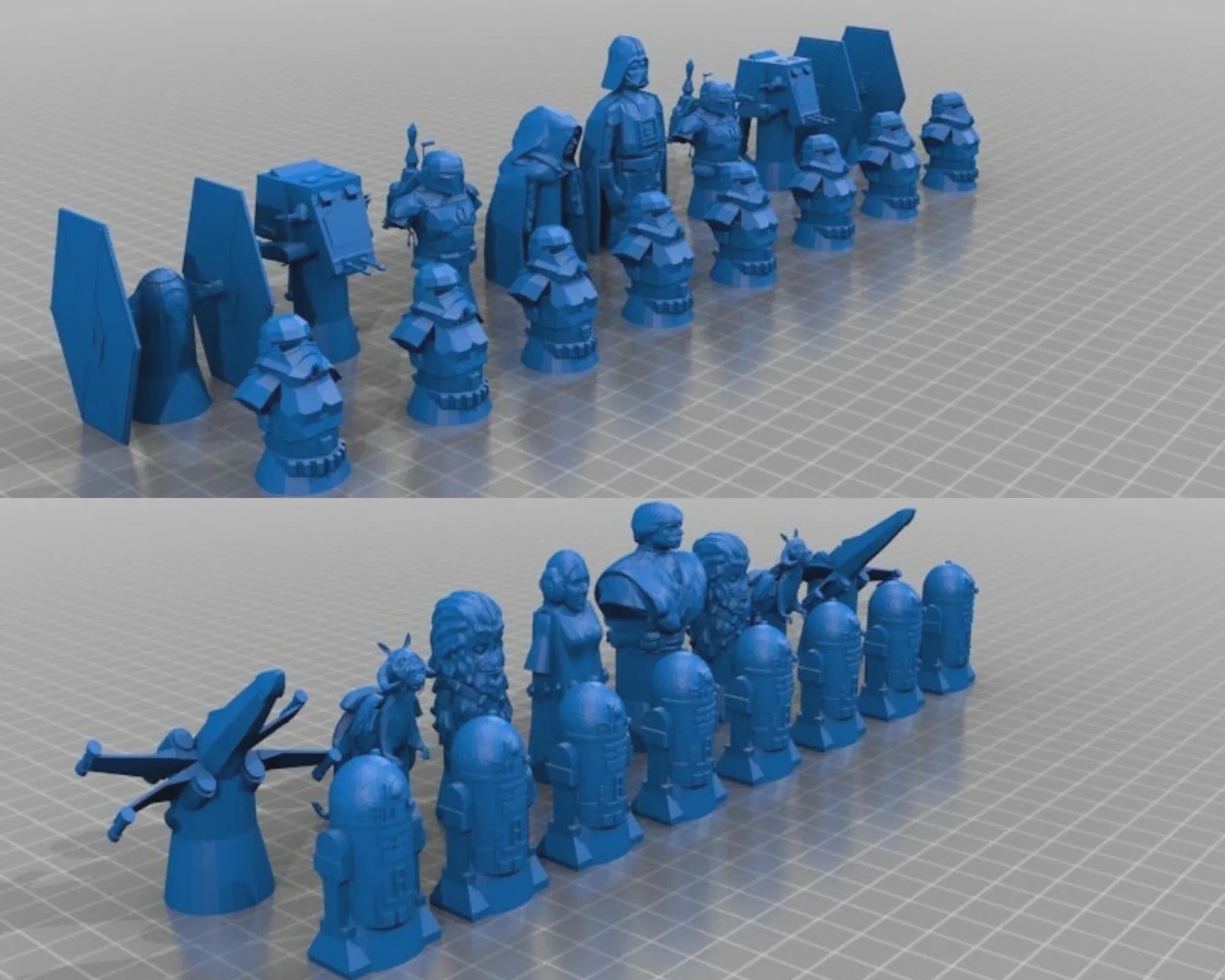 12-piece 3D Chess Set STL Bundle – Printable Models for 3D Printing ...