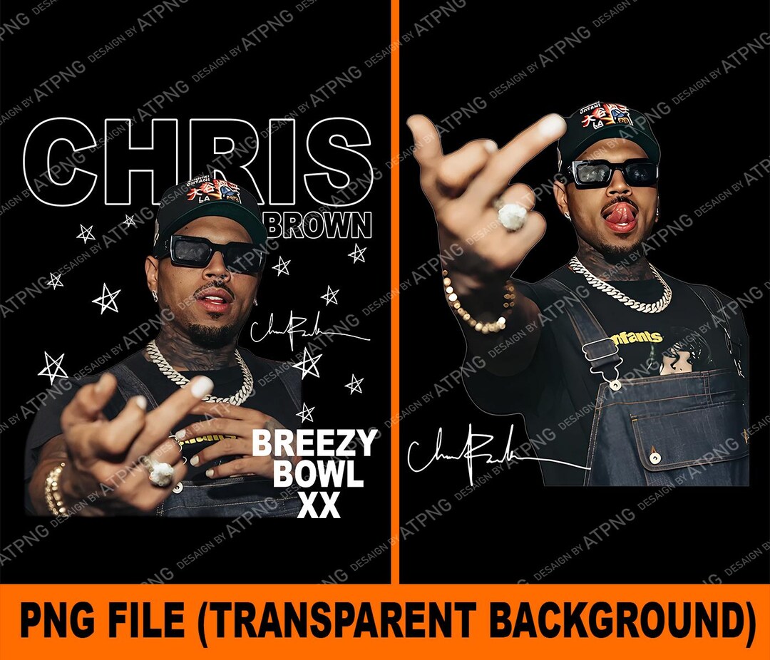 Chris Brown Middle Finger PNG: Concert 2025 Shirt Design (digital ...