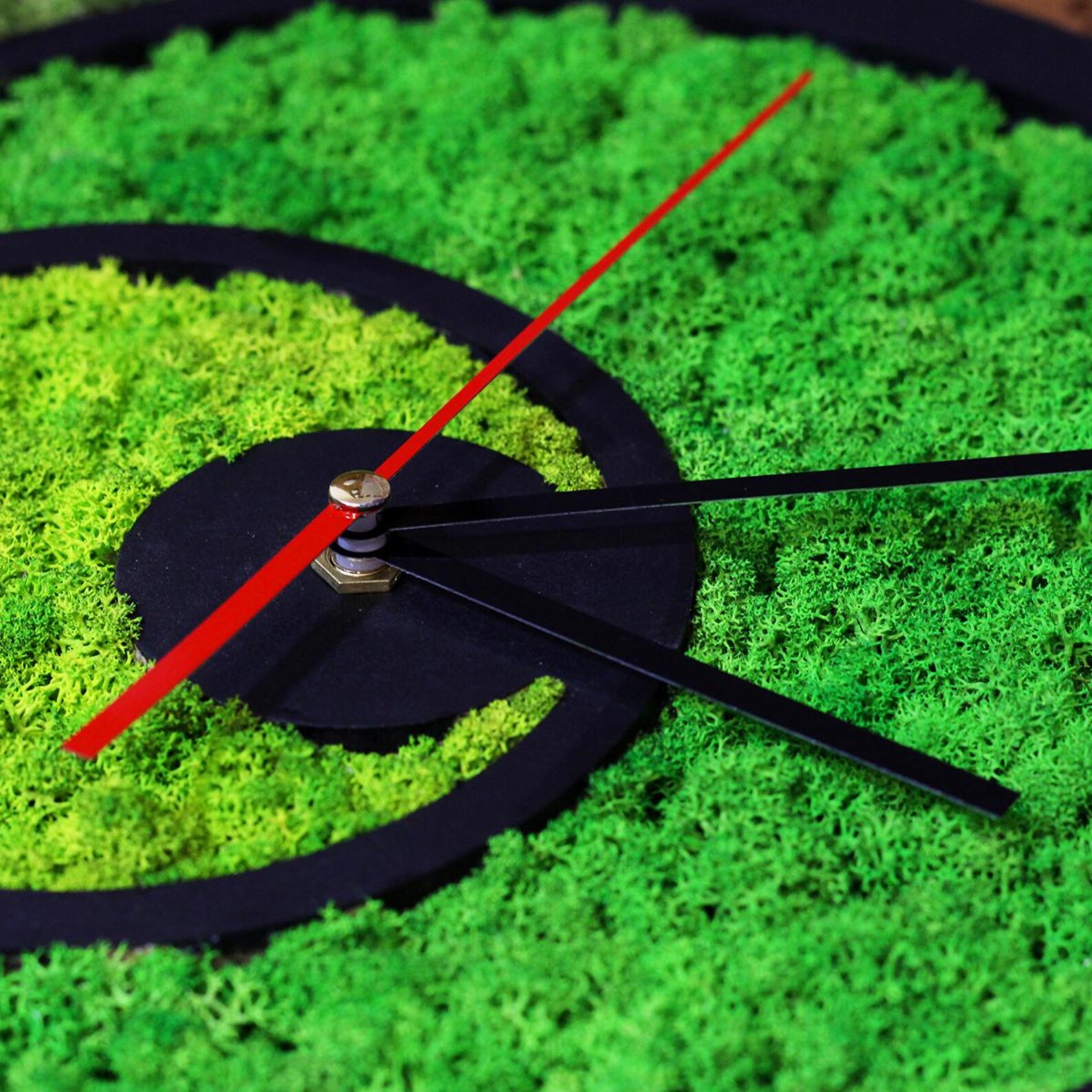 Wooden Moss Wall Clock: 12" Eco-friendly Silent Clock - Etsy