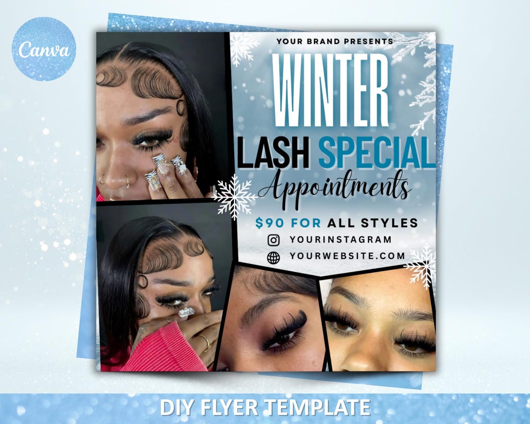 Winter Lash Special Flyer, Lash Flyer, Lash Esthetician Flyer, December ...