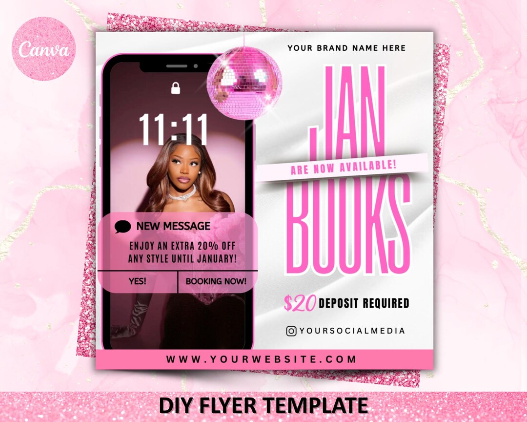January Booking Flyer, January Flyer, January Book Now Flyer, Winter ...