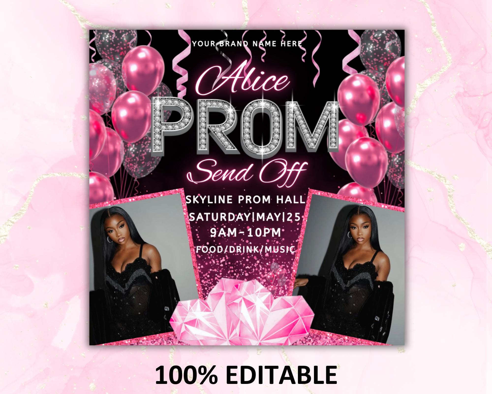 Prom Send off Flyer, Prom Send off Invitation Flyer, Prom Special Flyer ...