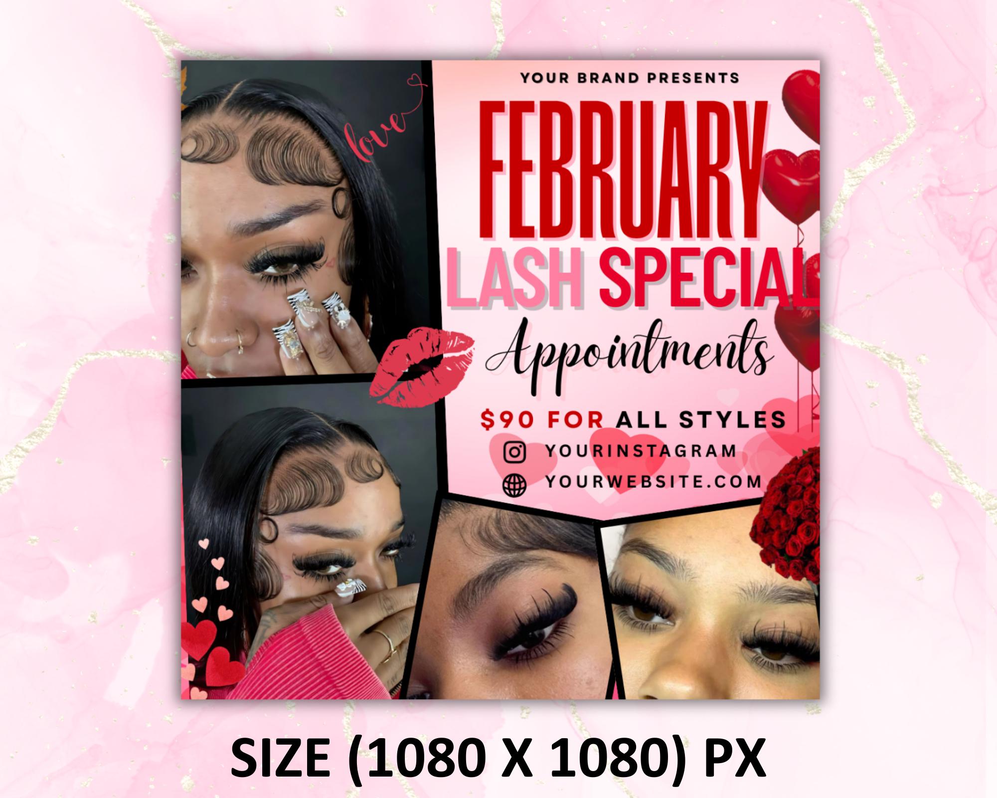 February Lash Special Flyer, Lash Flyer, Lash Esthetician Flyer, Lash ...
