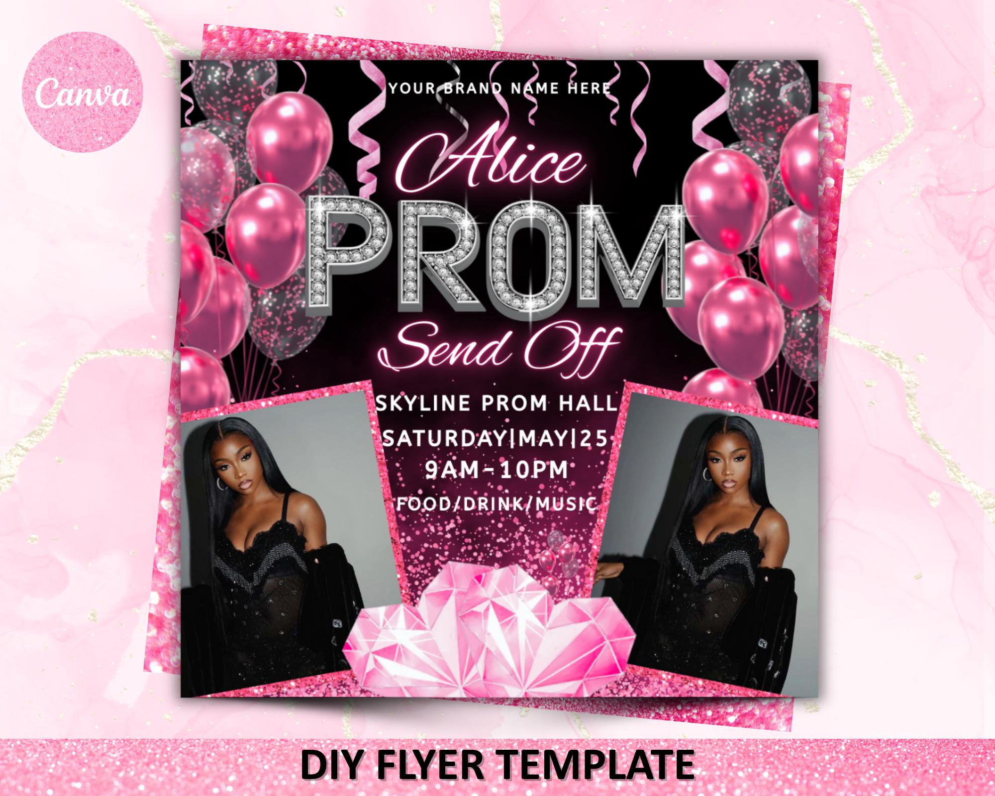 Prom Send off Flyer Template, Customizable Canva Design - Etsy