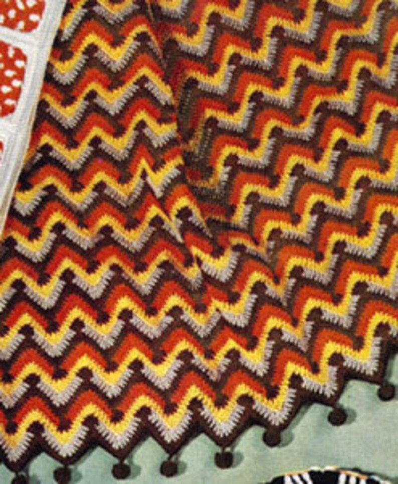 PATTERN Crocheted Vintage Crochet Chevron Afghan - Etsy