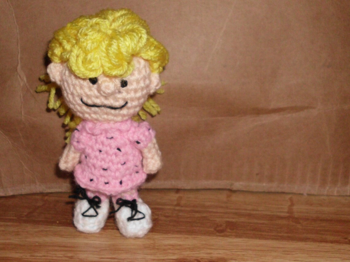 Handmade Crocheted Amigurumi Peanuts Sally 5" Tall by the Knitting ...