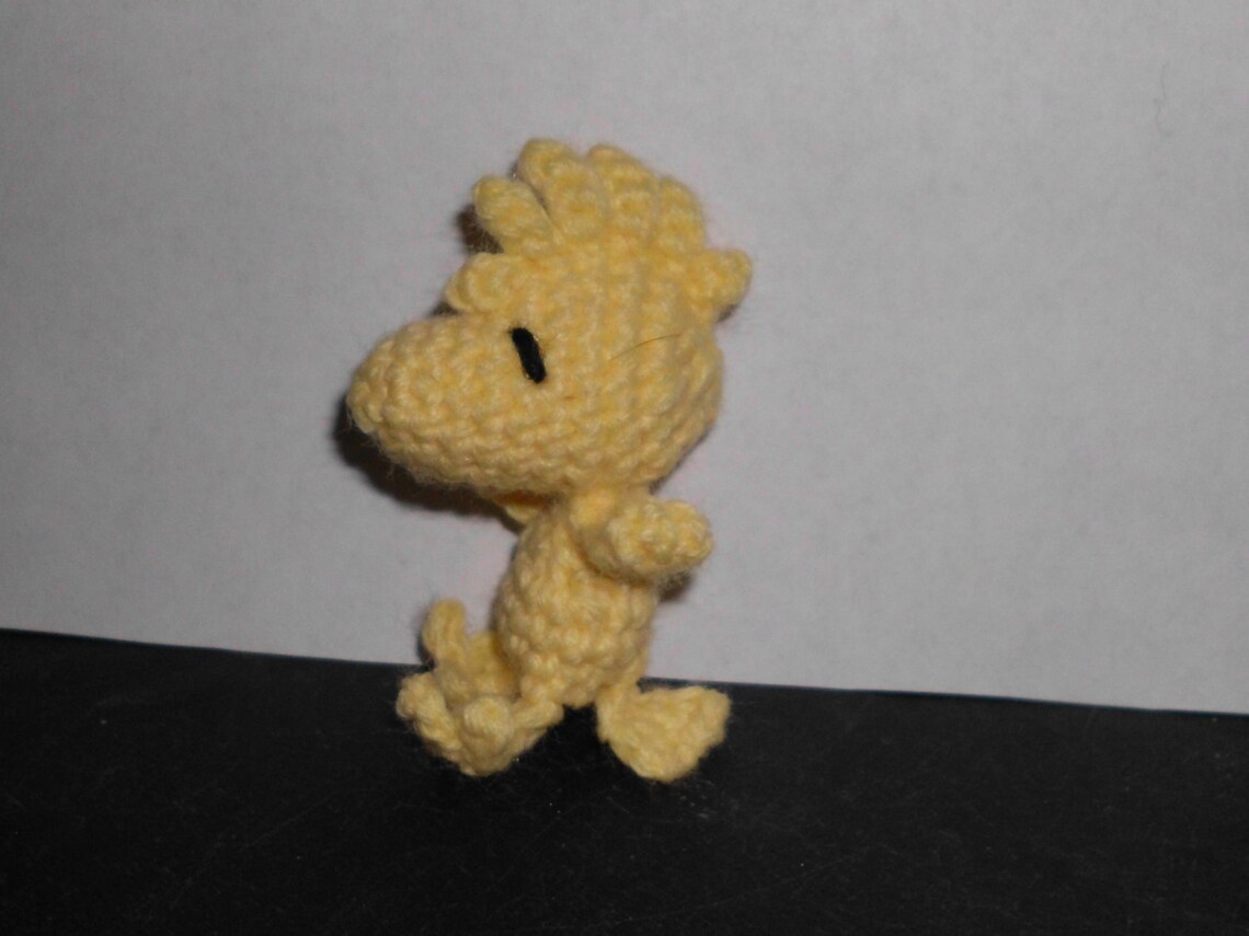 Handmade Crocheted Amigurumi Peanuts Woodstock 3" Tall by the Knitting ...