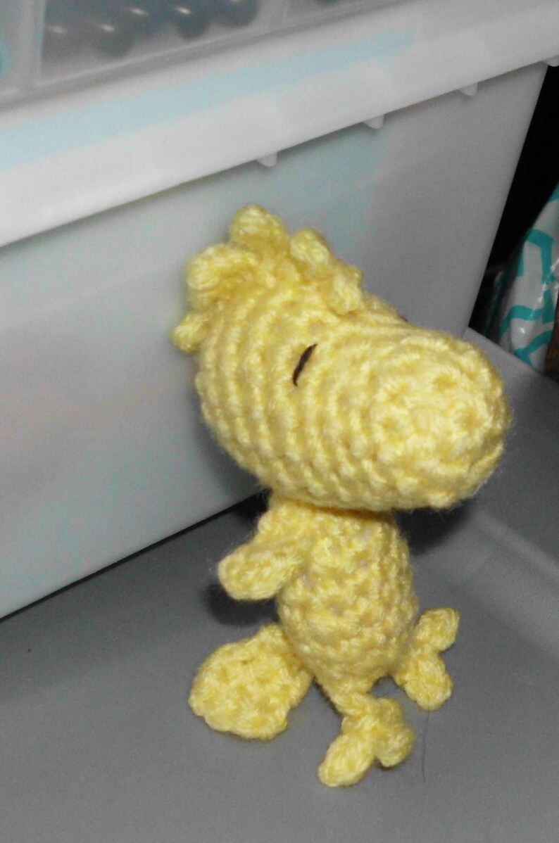 Handmade Crocheted Amigurumi Peanuts Woodstock 3" Tall by the Knitting ...