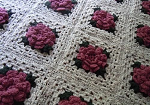 PATTERN Crocheted Vintage Crochet Rose Granny Square Afghan - Etsy